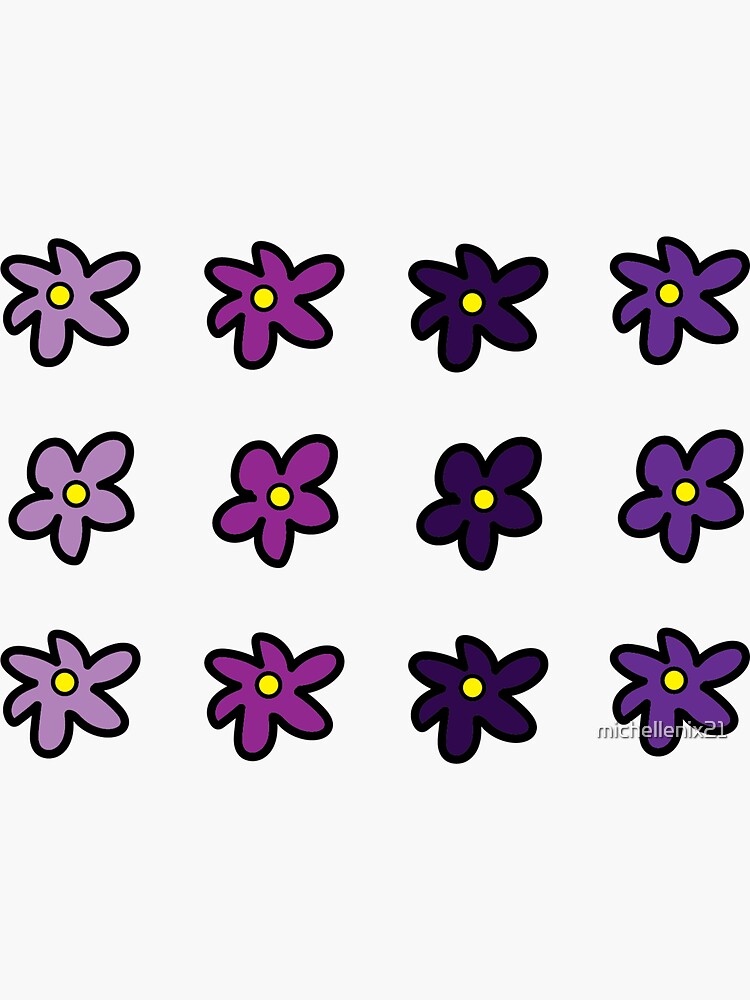 "Purple Flower Sticker Pack" Sticker for Sale by michellenix21 | Redbubble