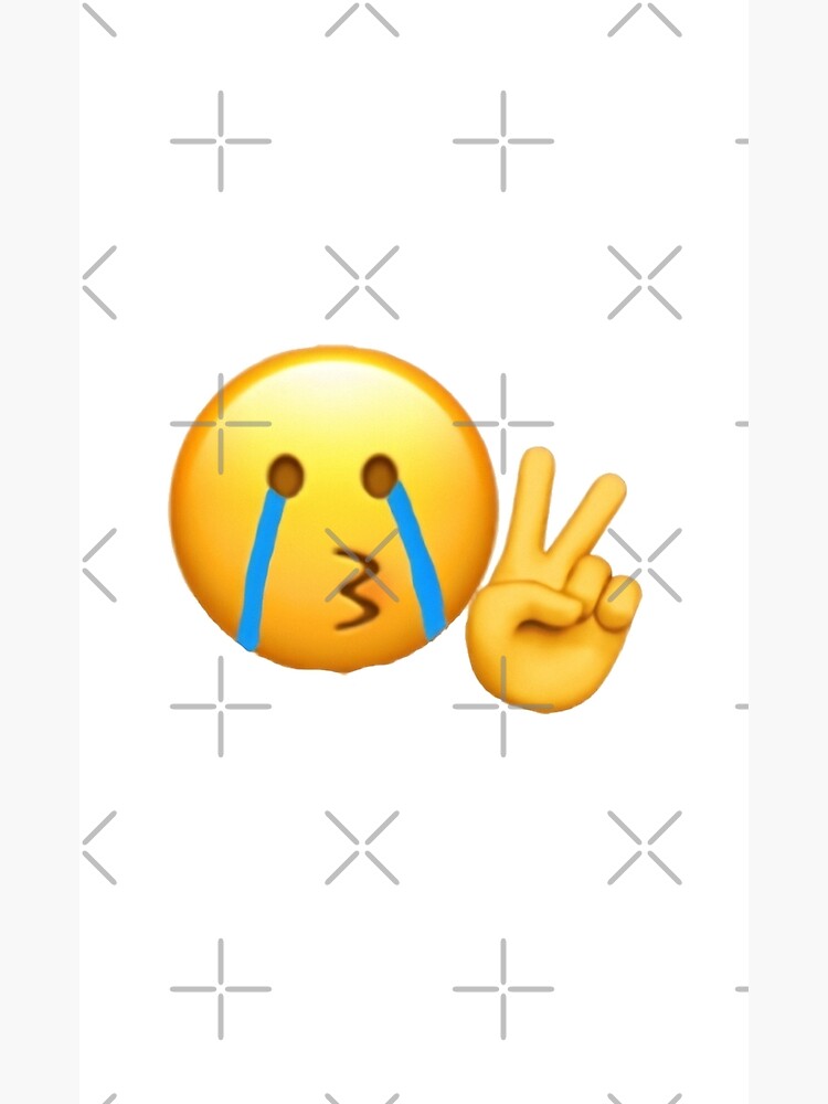 "Crying Peace Sign Emoji" Art Print for Sale by lilly-allenn | Redbubble