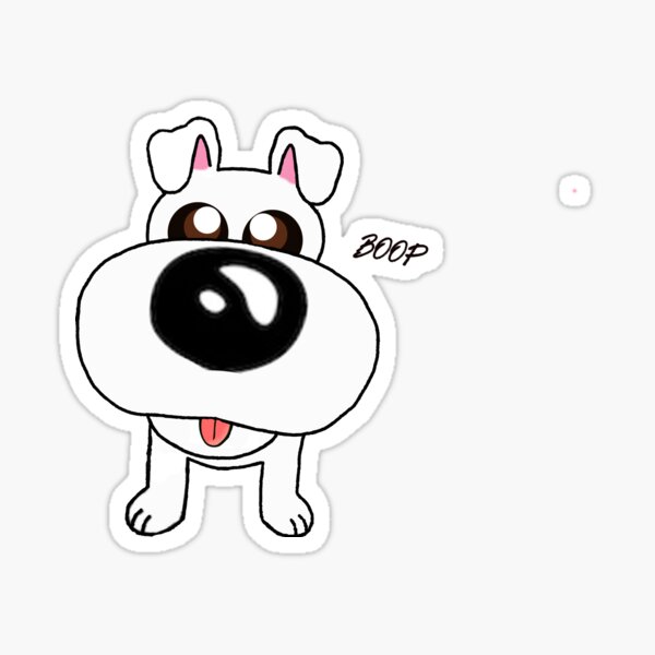 "white dog showing its nose, BOOP" Sticker for Sale by TheKuteBoutik ...
