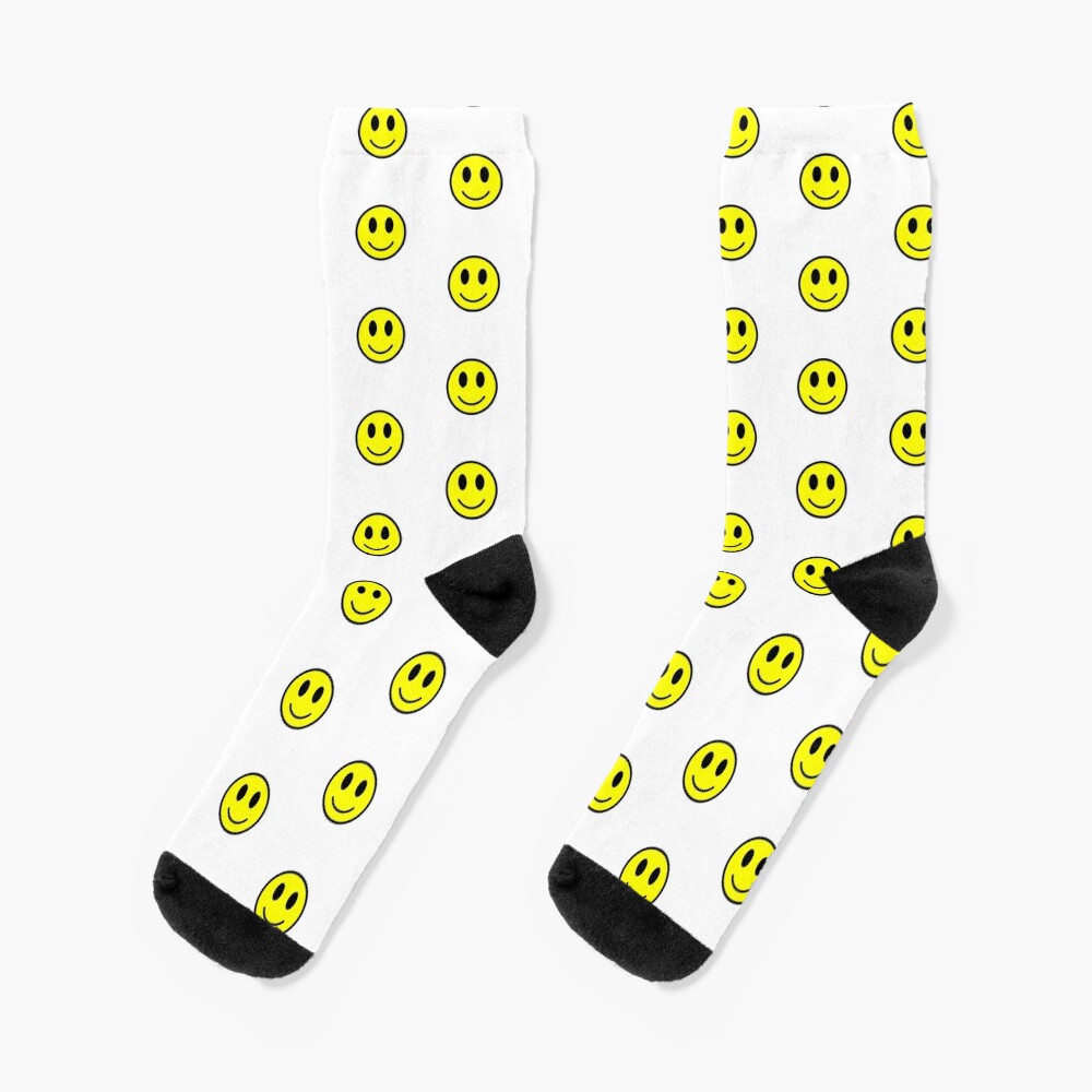 "Yellow smiley face pattern" Socks for Sale by BradyLeavell | Redbubble