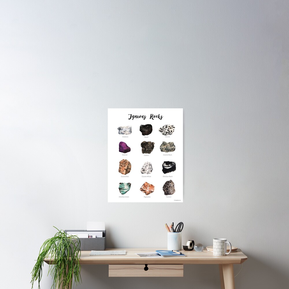 "Watercolor Volcanic Igneous Rocks" Poster for Sale by smallbirdstudio ...