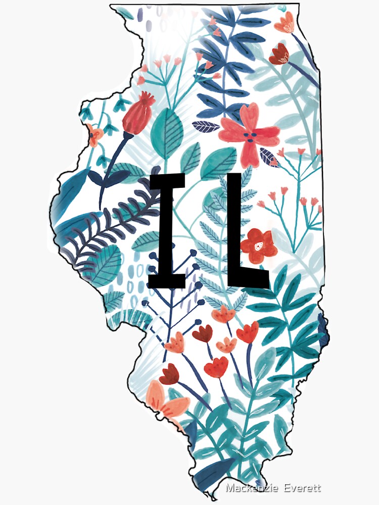 "Illinois " Sticker by kenzieeverett2 | Redbubble