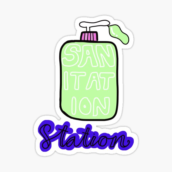 "Sanitation station- A" Sticker by a-t-design | Redbubble