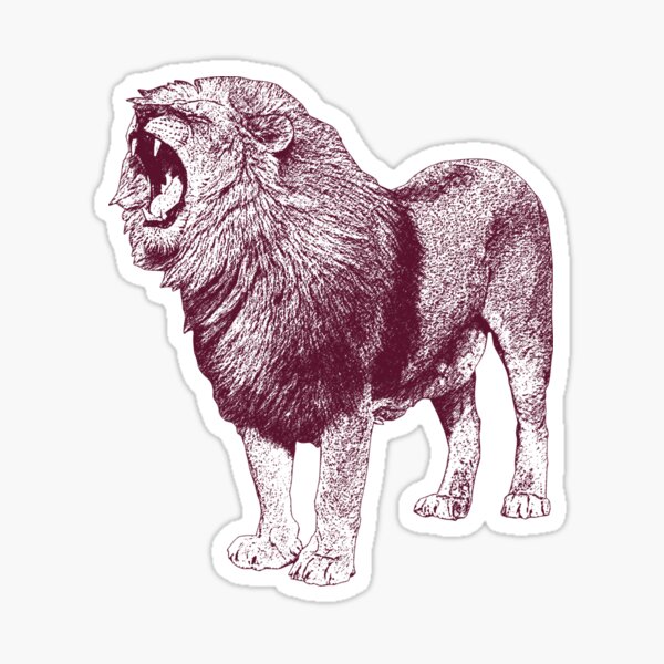 "Roaring Lion" Sticker by joannamichelled | Redbubble