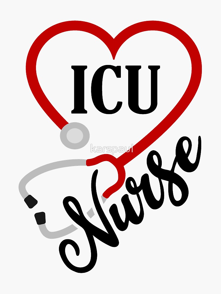 "ICU Nurse Stethoscope Heart" Sticker for Sale by karspaul | Redbubble