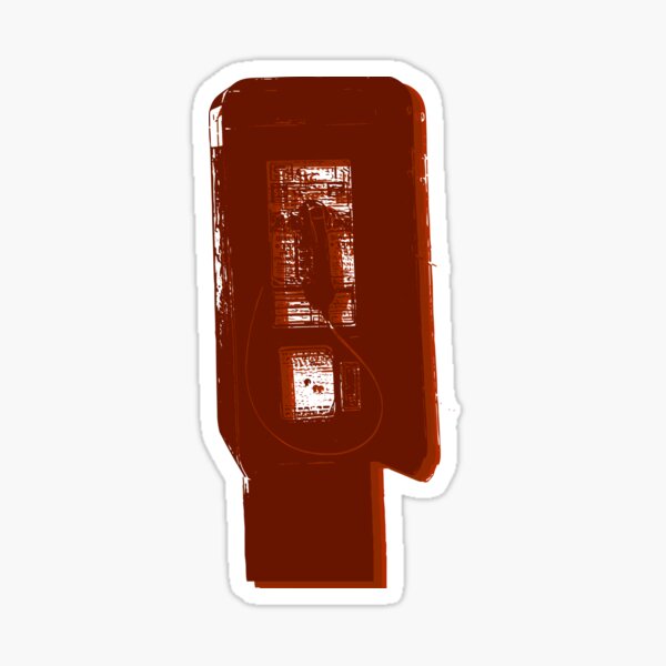"dark red payphone layered" Sticker by graphicgal | Redbubble