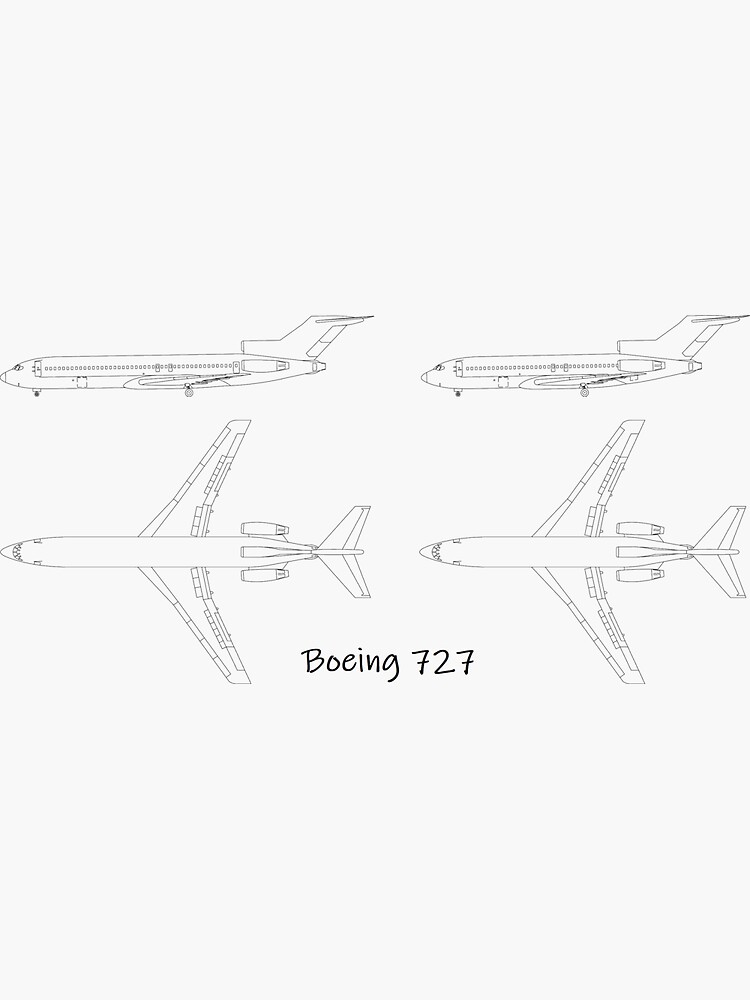 "BOEING 727 SKETCH " Sticker by sam187 | Redbubble