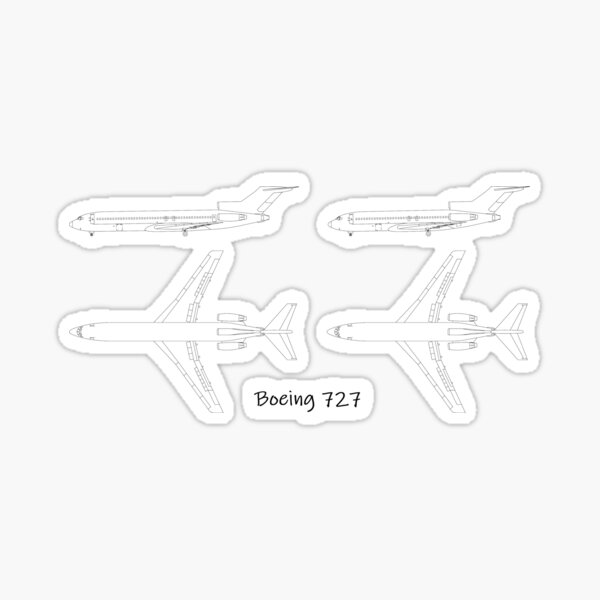 "BOEING 727 SKETCH " Sticker by sam187 | Redbubble