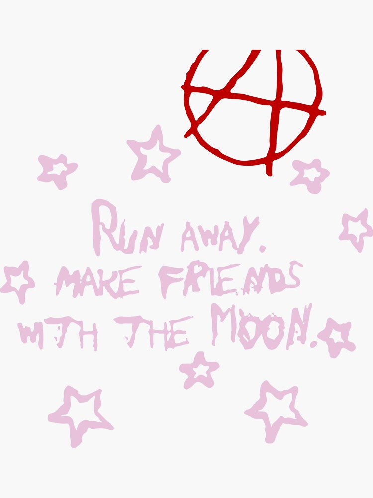 "LIL PEEP RUNAWAY MAKE FRIENDS WITH THE MOON" Sticker for Sale by jason ...