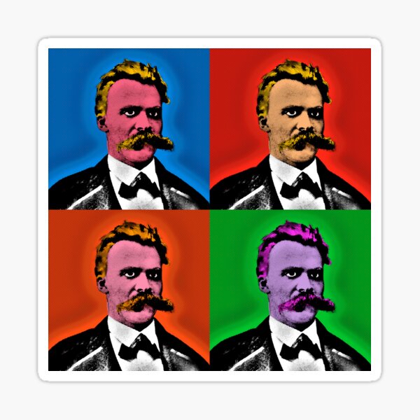 "Frederick Nietzsche Pop Art Portrait in 4 Colors " Sticker for Sale by ...