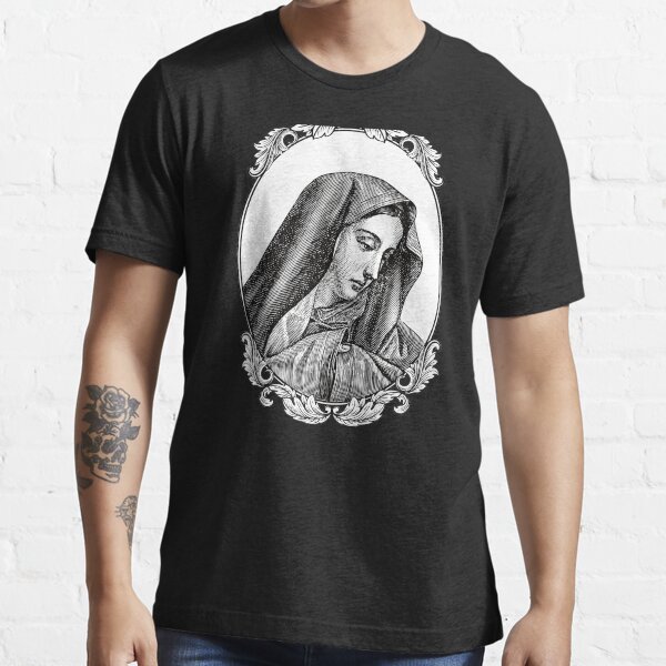 "Vintage Virgin Mary Maria Portrait" Essential T-Shirt for Sale by ...