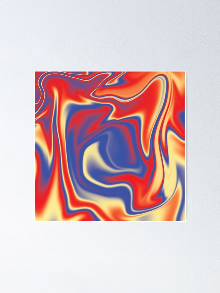 "Firey Fluid Art" Poster for Sale by Candi-Designs | Redbubble