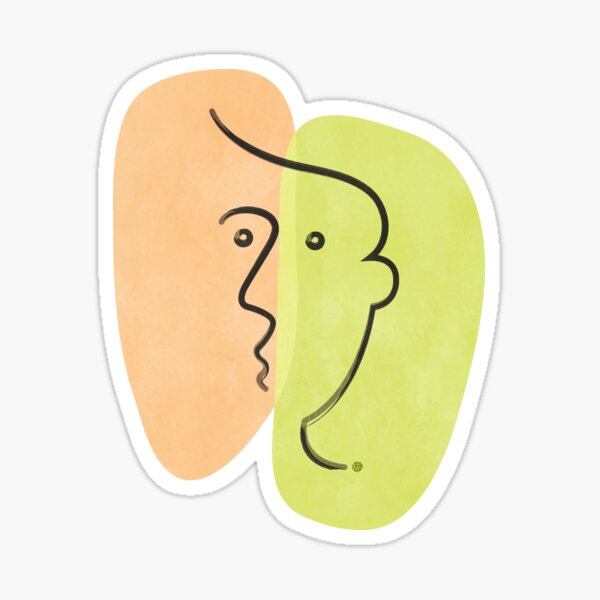 "Head Line (line art face)" Sticker for Sale by PaisleyMcNoodle | Redbubble