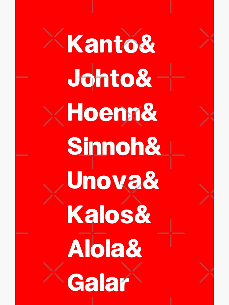 "Kanto & Other Regions Red" Sticker by HyperBeamDesign | Redbubble