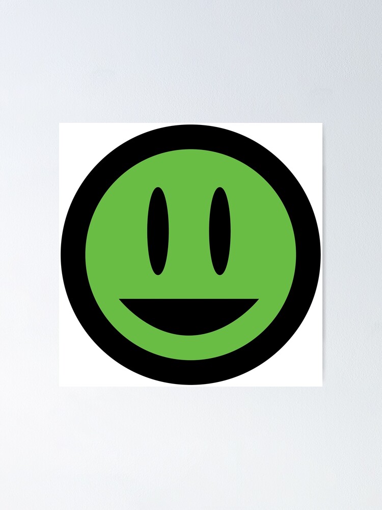 "Positive Green Happy Smiley Face Emoji" Poster for Sale by ...