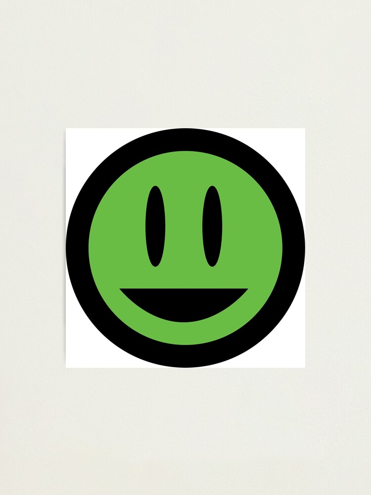 "Positive Green Happy Smiley Face Emoji" Photographic Print by ...