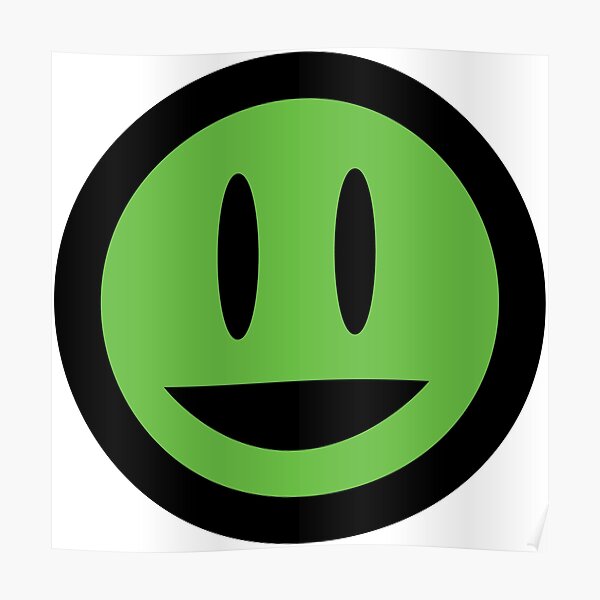 "Positive Green Happy Smiley Face Emoji" Poster for Sale by ...