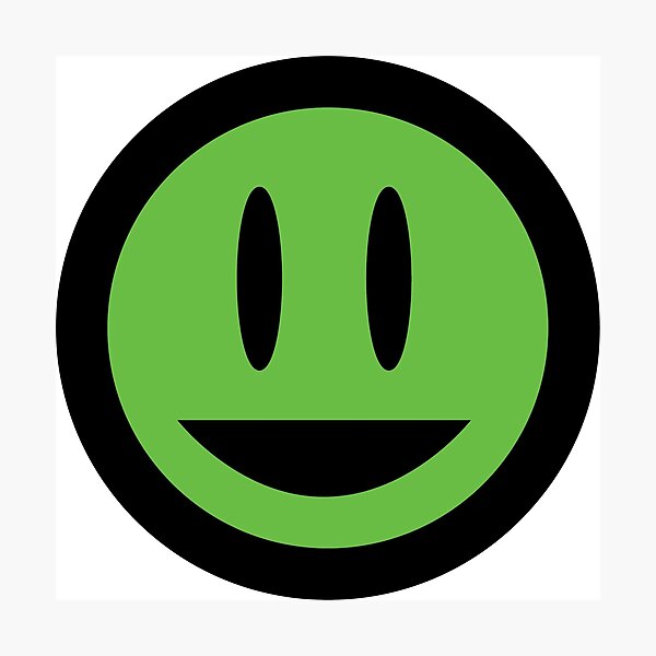 "Positive Green Happy Smiley Face Emoji" Photographic Print by ...