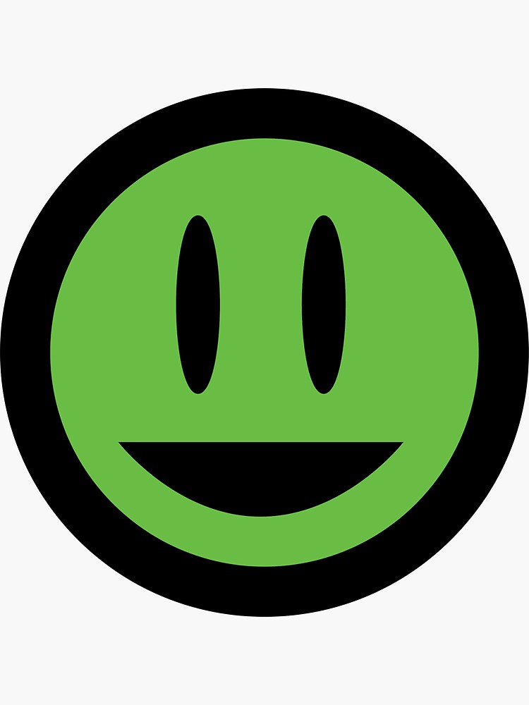 "Positive Green Happy Smiley Face Emoji" Sticker for Sale by ...
