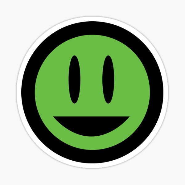 "Positive Green Happy Smiley Face Emoji" Sticker for Sale by ...