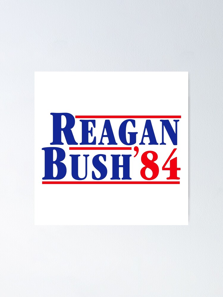 "Reagan Bush '84 1984 Presidential Run Nostalgia Retro Voting Design ...