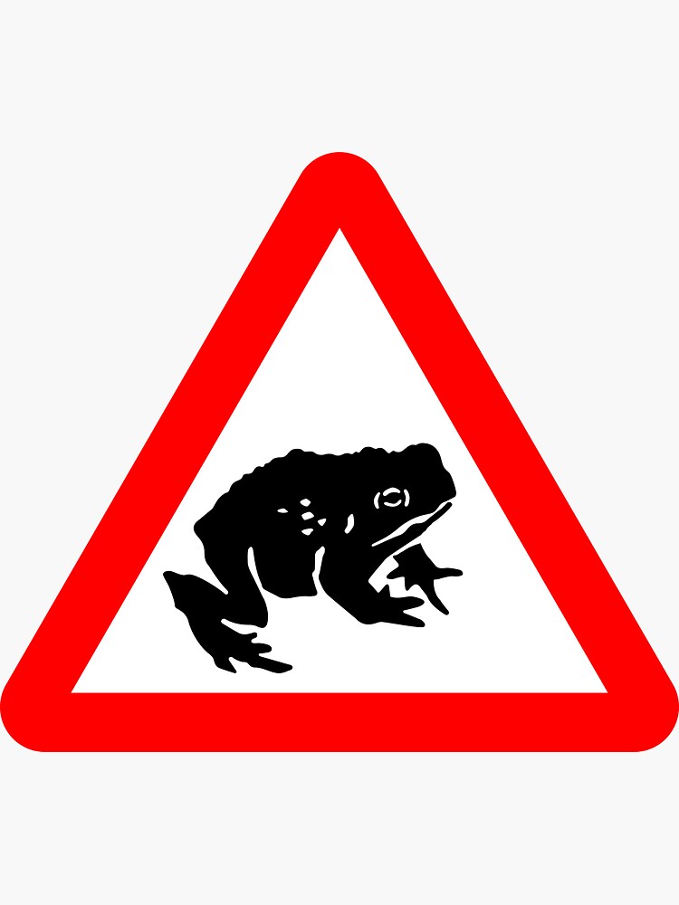 "Toad Crossing Ahead British Road Sign" Sticker for Sale by LoveOfMaps ...