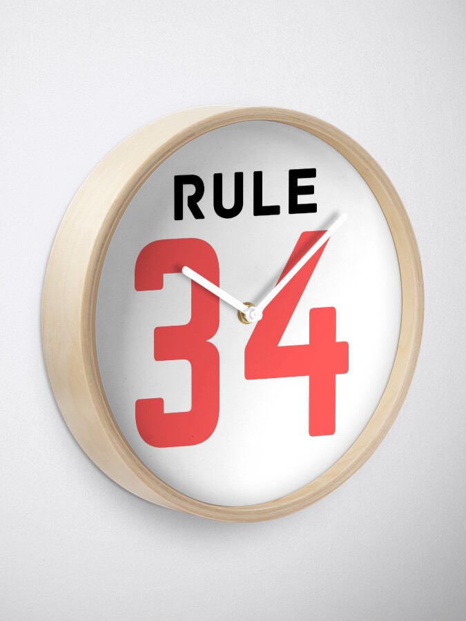 "Rule 34" Clock for Sale by NoteaBigDeal | Redbubble