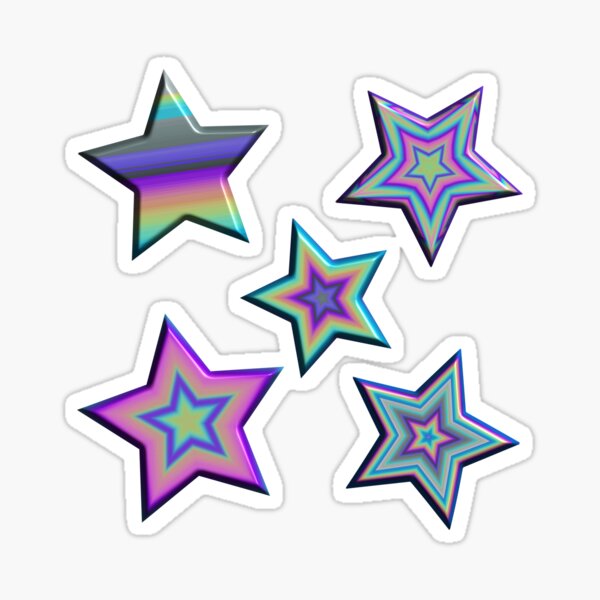"Neon Electric Stars " Sticker by dinaaaaaah | Redbubble
