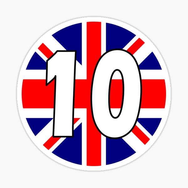 "UK flag with number 10 - ten" Sticker by AllShirts21 | Redbubble