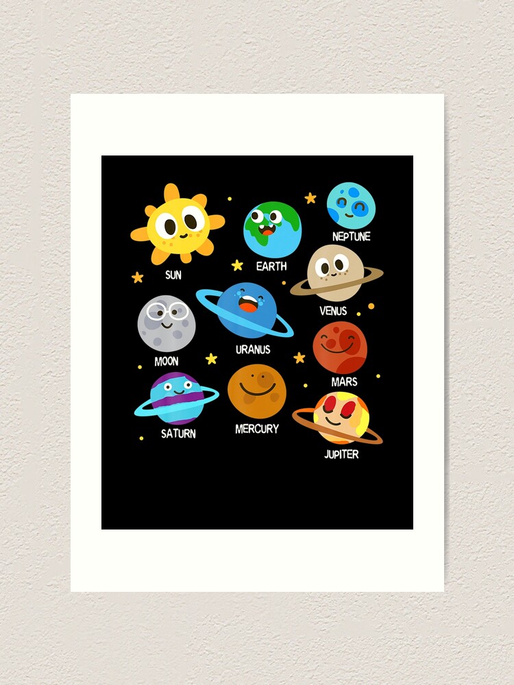 "Cute Solar System Planets Astronomy Space" Art Print by hungvn01 ...