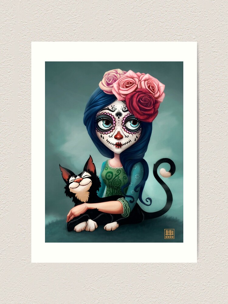"catrina cat" Art Print for Sale by eduardobera | Redbubble