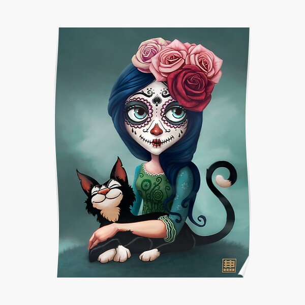 "catrina cat" Poster by eduardobera | Redbubble