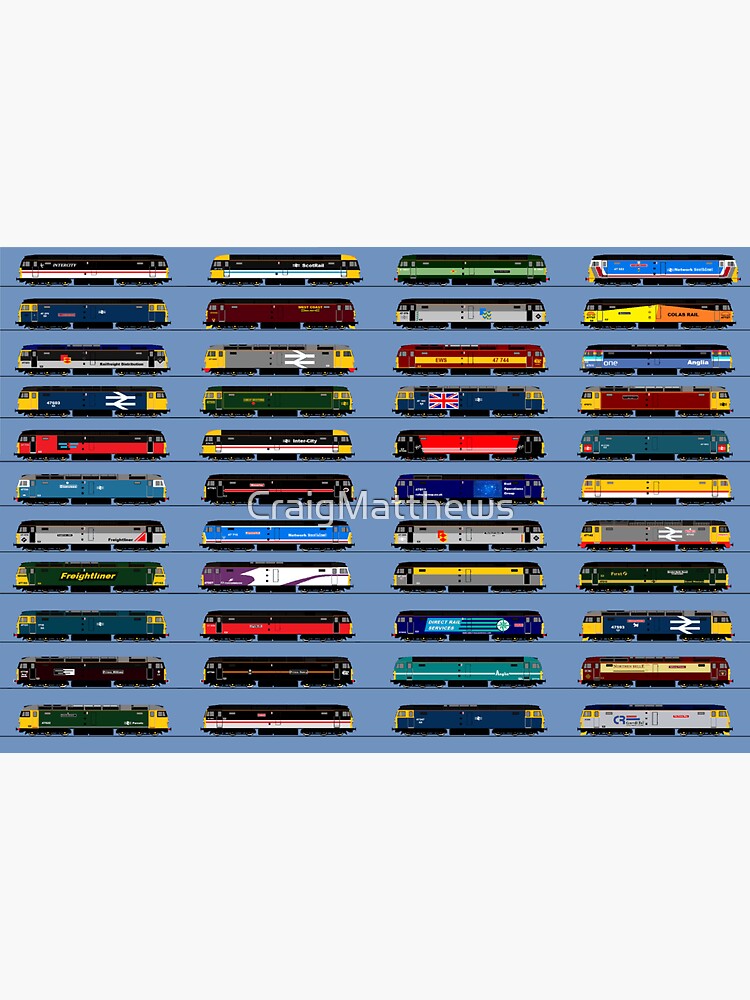 "class 47 locomotive collection" Sticker for Sale by CraigMatthews ...