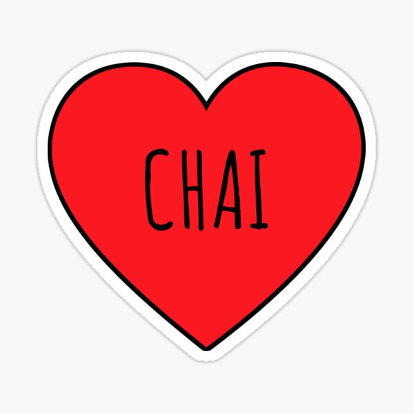 "I Love Chai Heart " Sticker for Sale by brandonv111 | Redbubble
