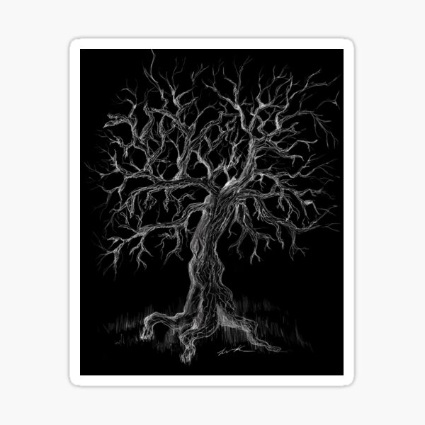 "Spooky Fantasy Tree Sticker" Sticker by lillykdesigns | Redbubble