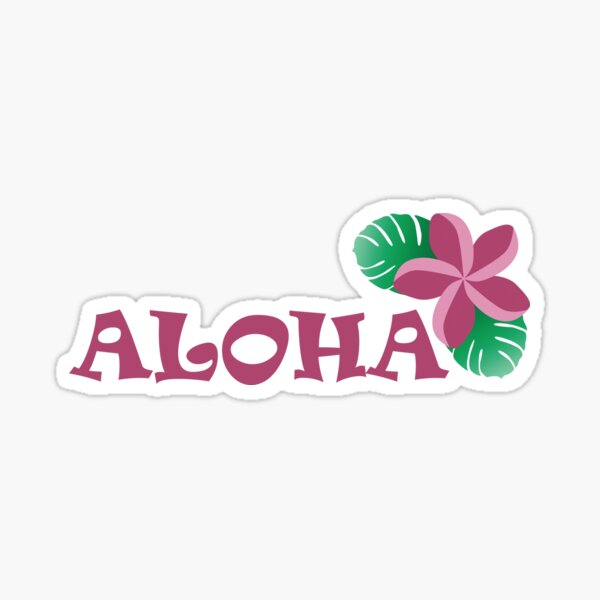 "Aloha (Pink Flower)" Sticker for Sale by CM-PD | Redbubble