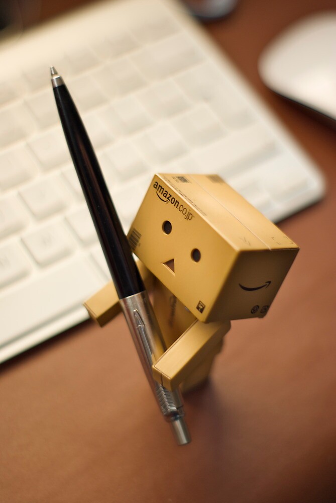 "Danbo helps me sign some papers" by the-sandman | Redbubble