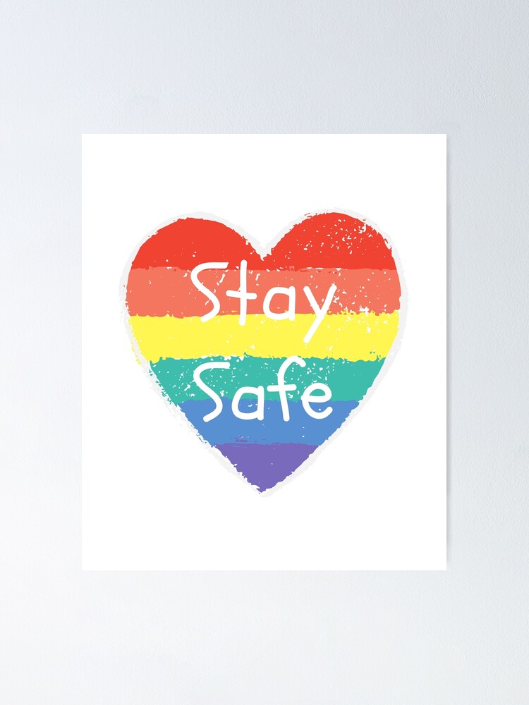 "NHS Rainbow Heart Stay Safe Coronavirus" Poster by DBHCO | Redbubble