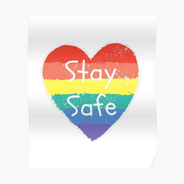 "NHS Rainbow Heart Stay Safe Coronavirus" Poster by DBHCO | Redbubble