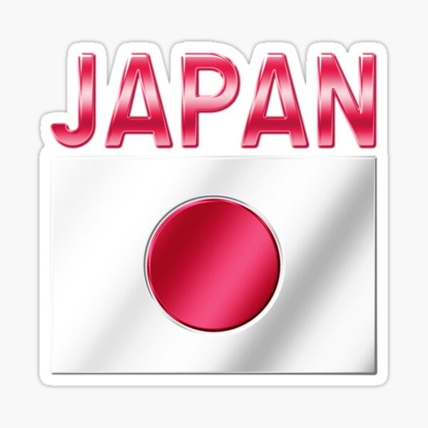 "Japan - Japanese Flag & Text - Metallic" Sticker for Sale by graphix ...