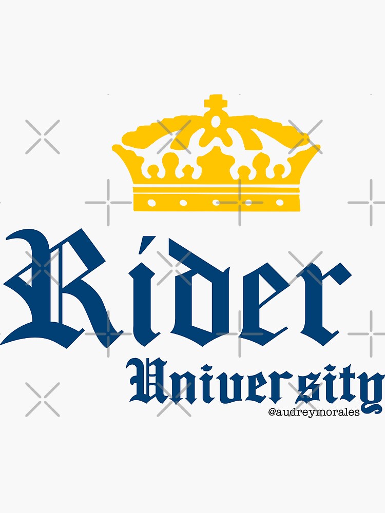 "RIDER UNIVERSITY " Sticker by audreymorales | Redbubble