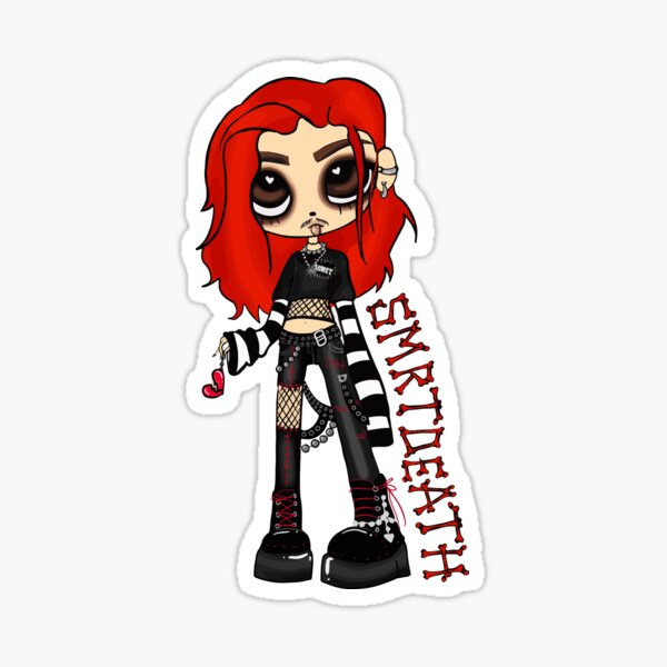 "SMRTDEATH Cartoon" Sticker for Sale by Dashysprintshop | Redbubble