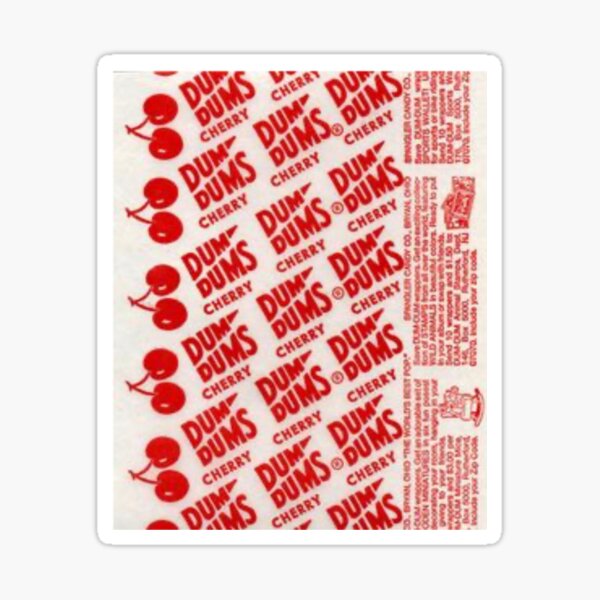 "Cherry Dum Dum Wrapper" Sticker for Sale by ellapallagi05 | Redbubble