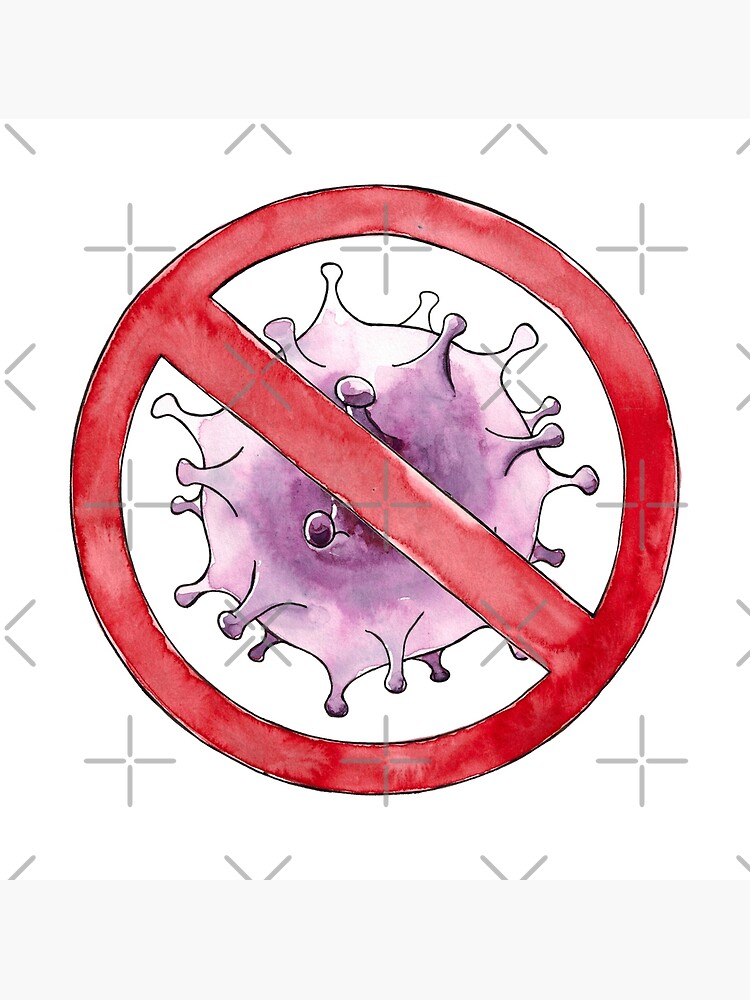 "Watercolor hand drawn sketch illustration of crossed virion, particle ...