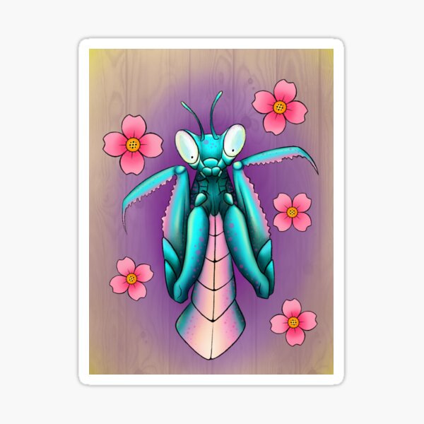 "Floral Mantis " Sticker for Sale by LeilaD | Redbubble