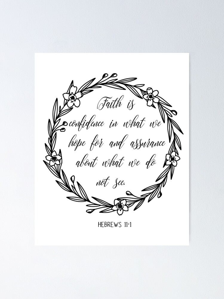 Póster «Signo de fe, Hebreos 11: 1, Arte de la pared de las Escrituras ...