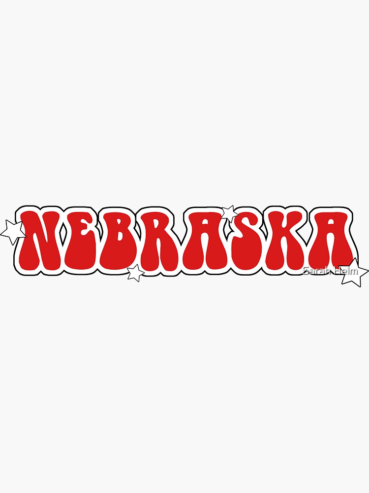 "Retro Nebraska" Sticker by sarahhelm614 | Redbubble