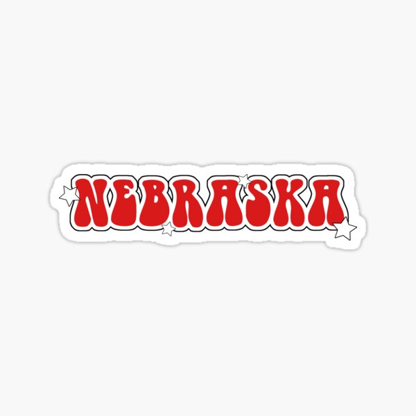 "Retro Nebraska" Sticker by sarahhelm614 | Redbubble