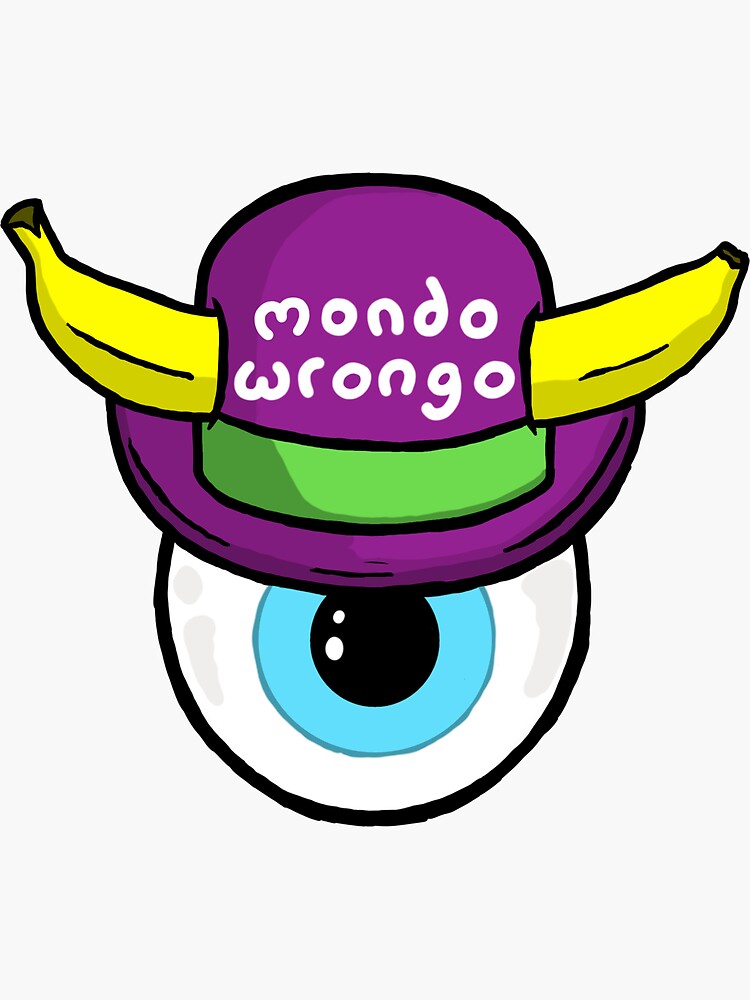 "Mondo Wrongo Banana hat sticker" Sticker for Sale by stomachpop ...