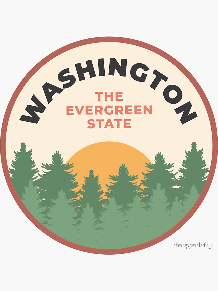 "The Evergreen State" Sticker by theupperlefty | Redbubble